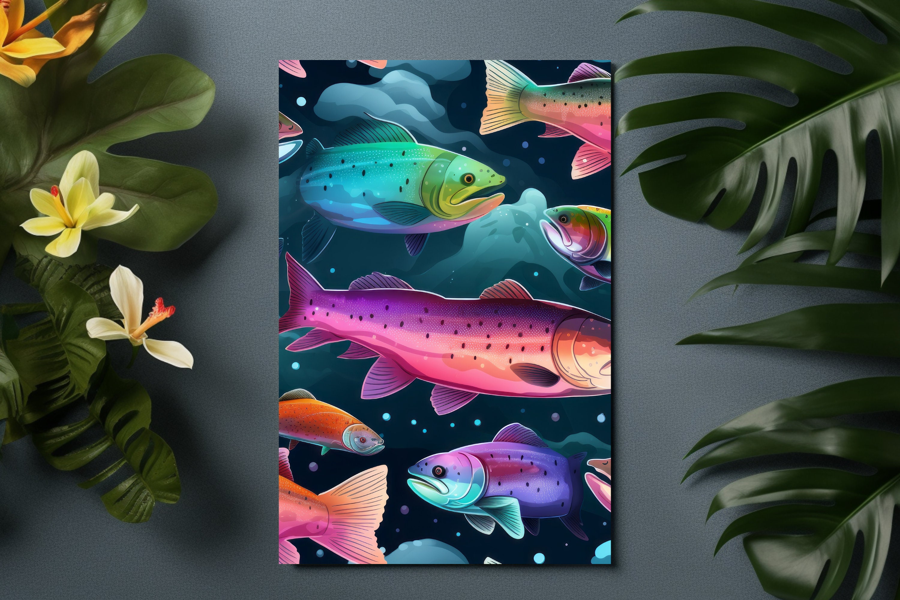 Trout Fishing Digital Paper Pack - Set of 20 High-quality, Instant ...