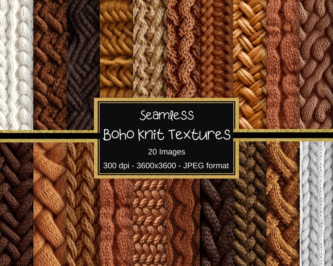 Knit Texture Seamless Digital Paper, 30 Images, Junk Journal Knit Paper ...