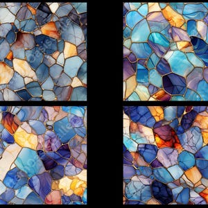 Stained Glass Seamless Patterns, Stained Glass Digital Papers, 20 ...