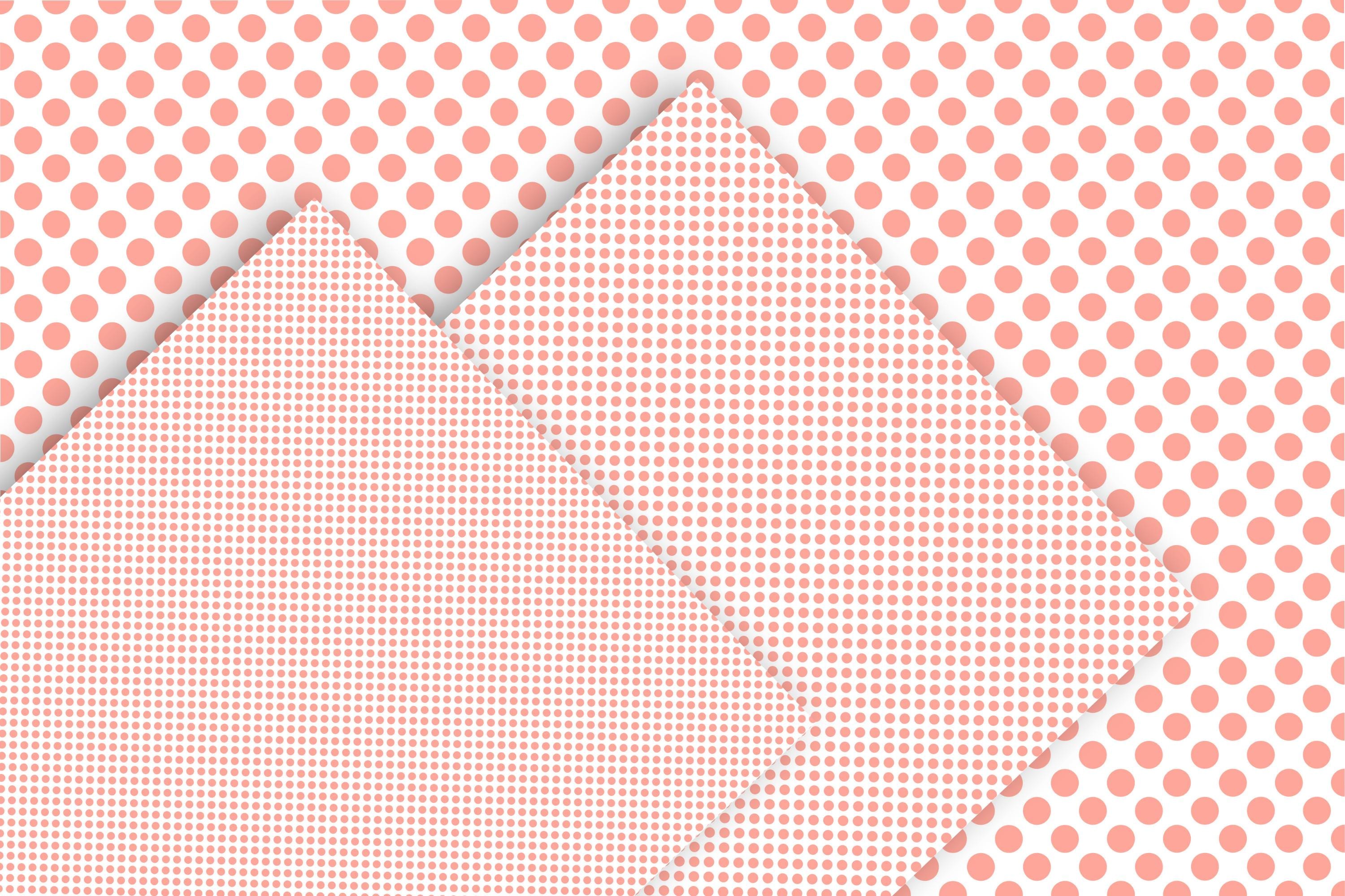 Coral Polka Dot Seamless Digital Paper, 12"x12", 16 Papers, Small Polka ...