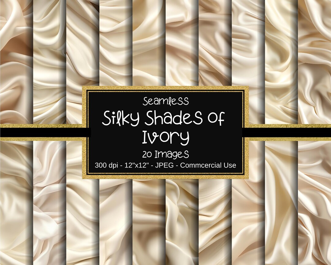 20 Ivory Satin Silk Cloth Papers - Commercial Use, Digital Paper Pack ...