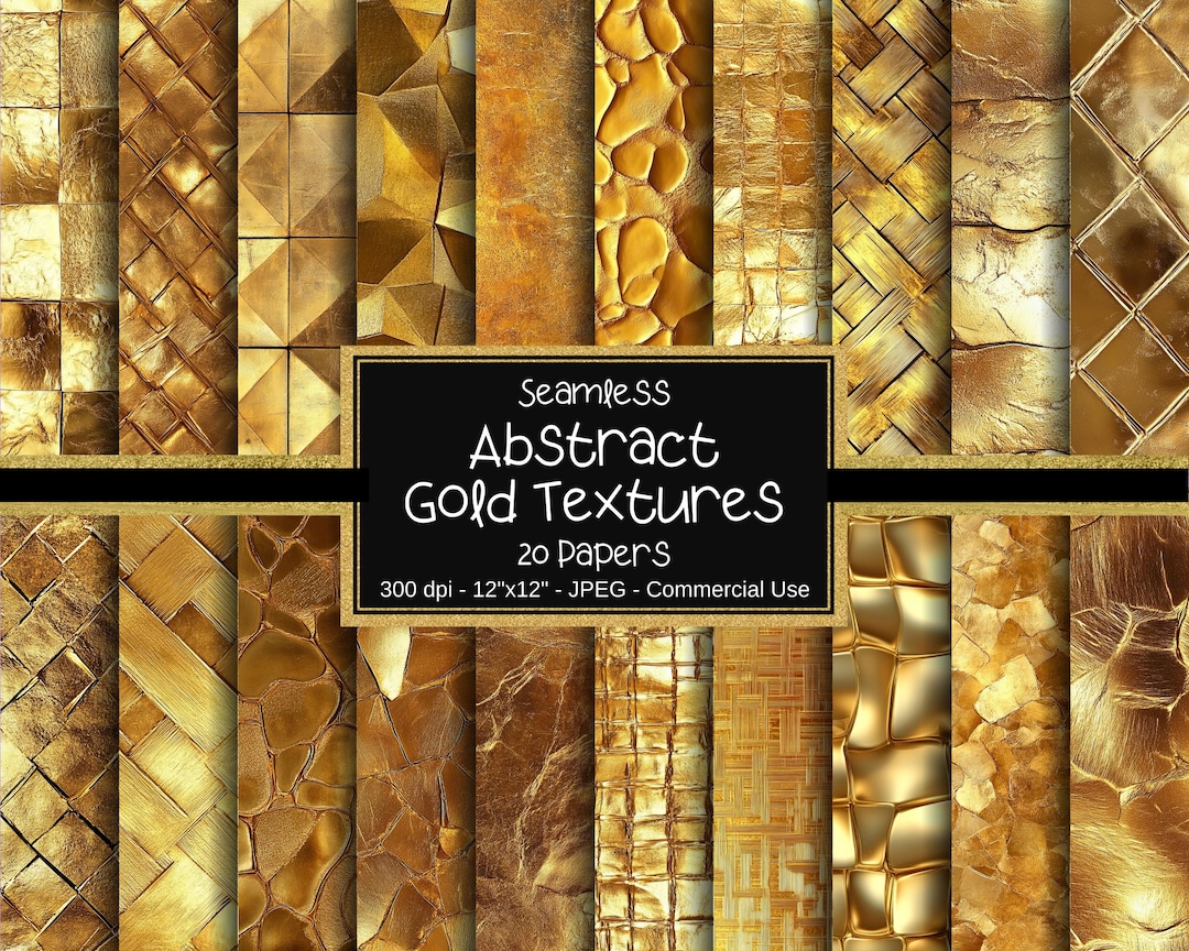 Gold Textures Seamless Digital Paper, Abstract Golden Patterns, Gold ...
