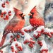 20 Watercolor Winter Red Cardinals Images, Christmas Red Cardinal ...