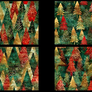 Christmas Trees Seamless Digital Paper, Distressed Christmas Trees ...