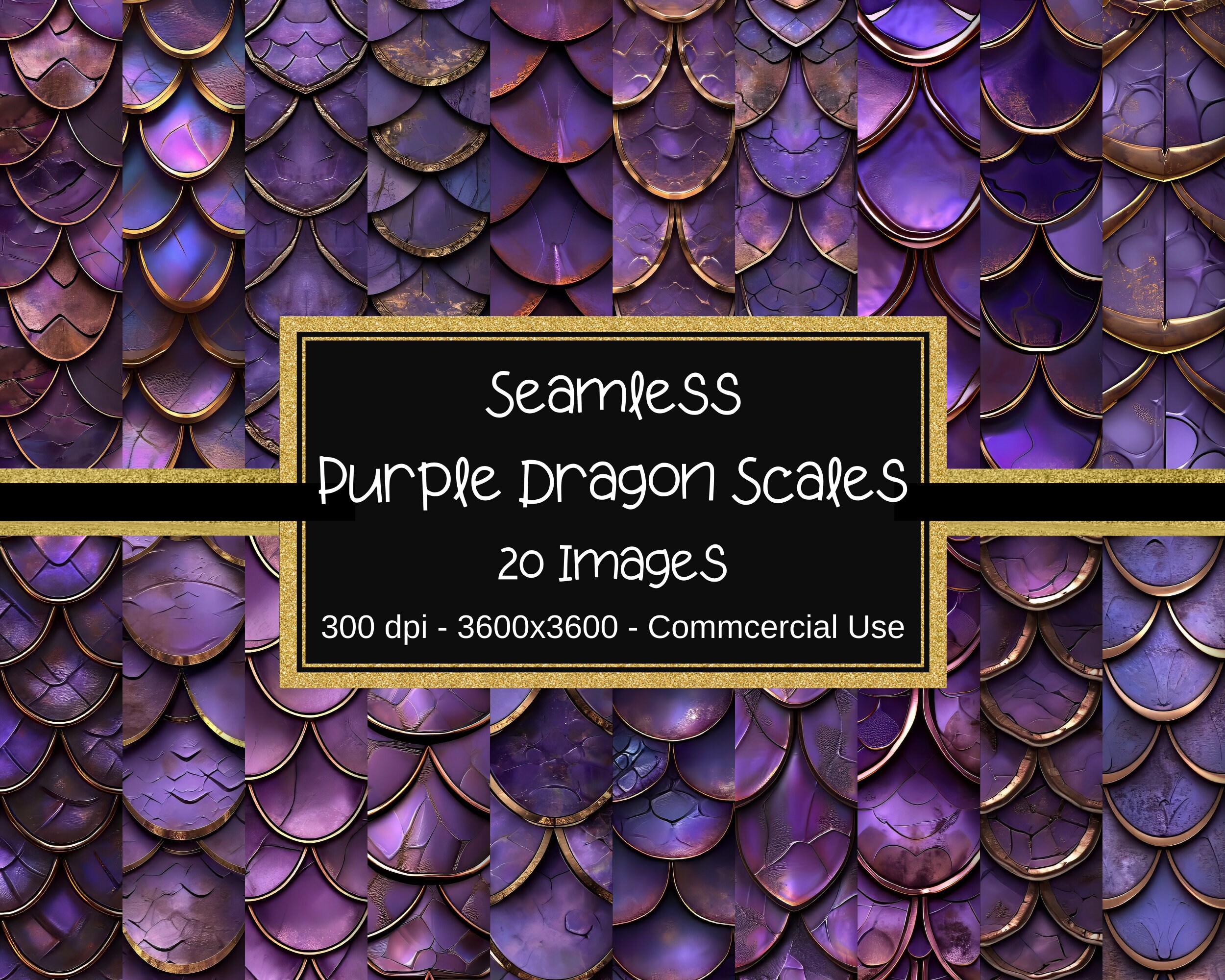 Dragon Scales Seamless Digital Paper, Purple Bronze Dragon Scales ...