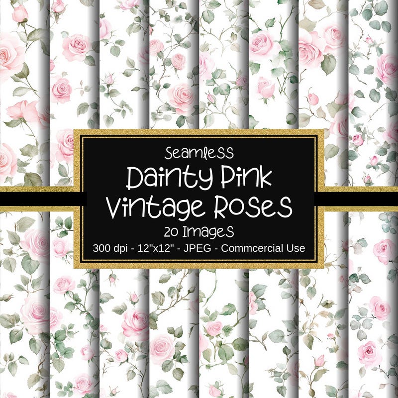 Pink Delicate Roses Paper - Etsy