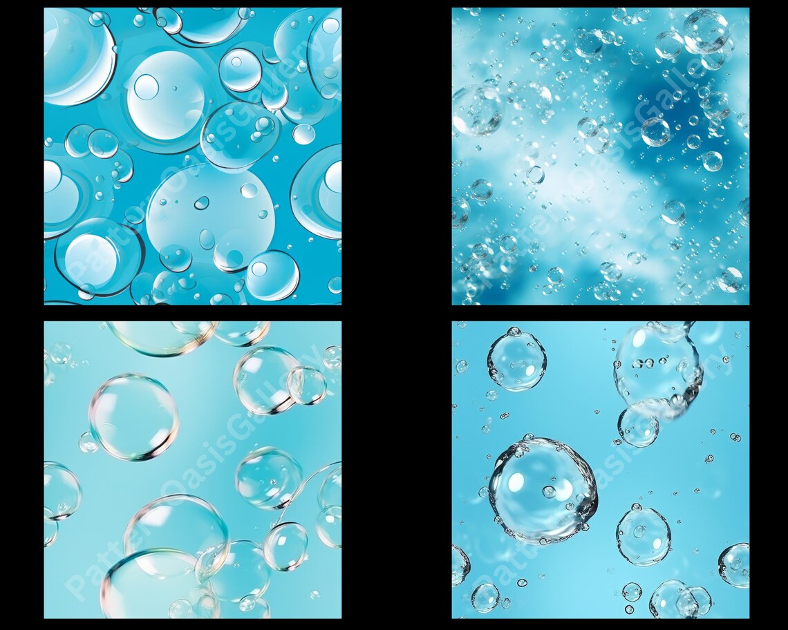 Bubbles Digital Paper Textures, Seamless Water Bubbles Texture ...