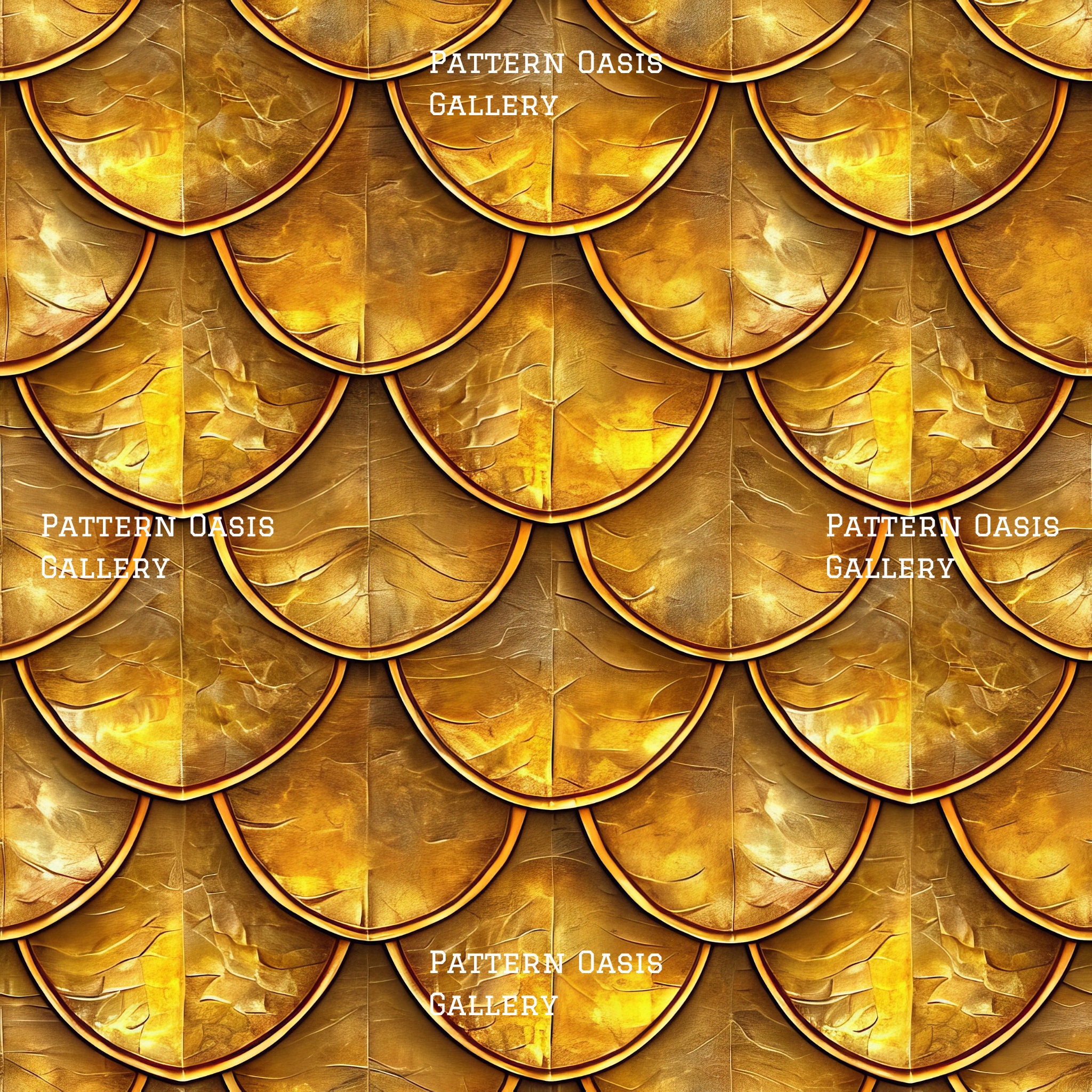 Dragon Scales Seamless Digital Paper, Yellow Bronze Dragon Scales ...