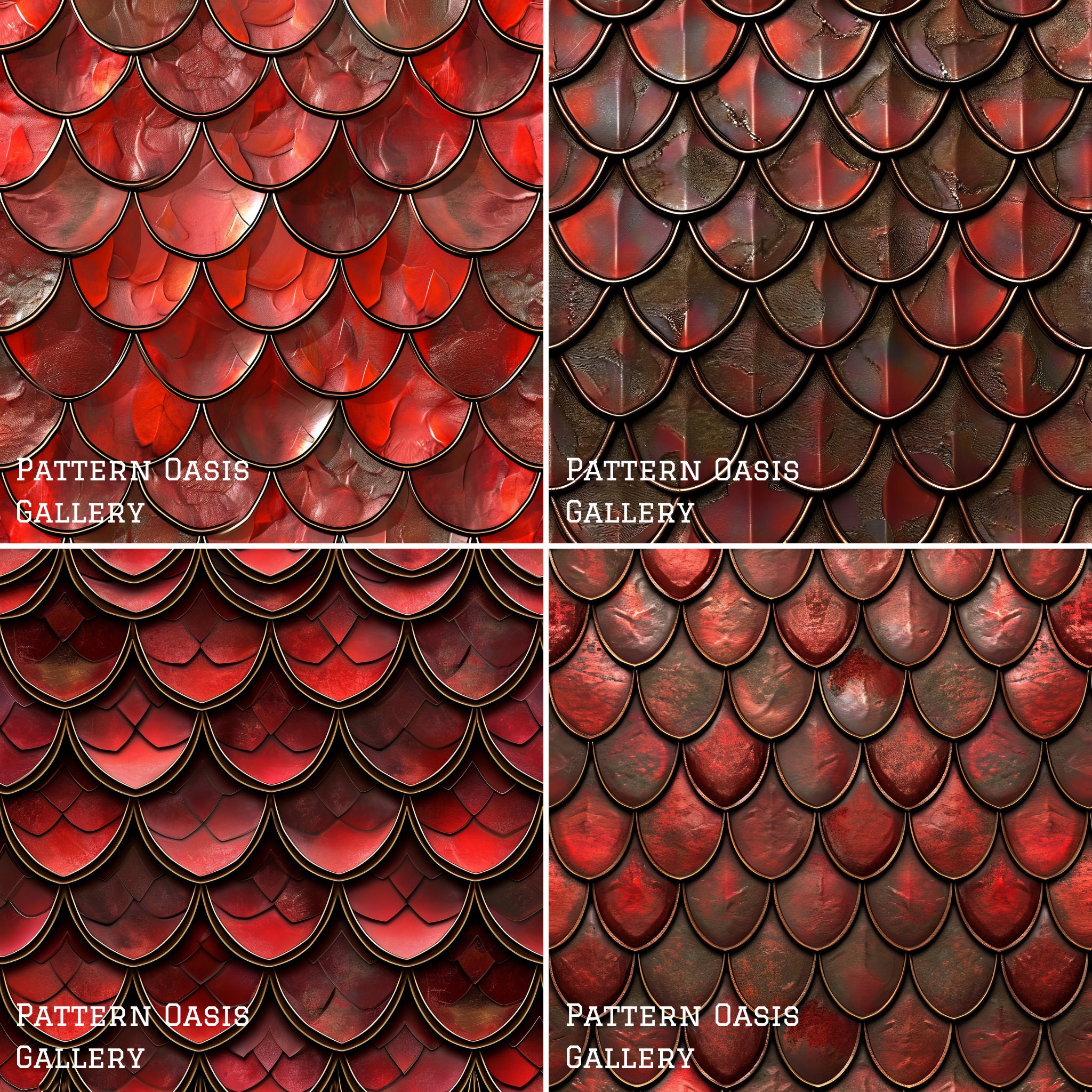 Dragon Scales Seamless Digital Paper, Red Bronze Dragon Scales, Dragon ...