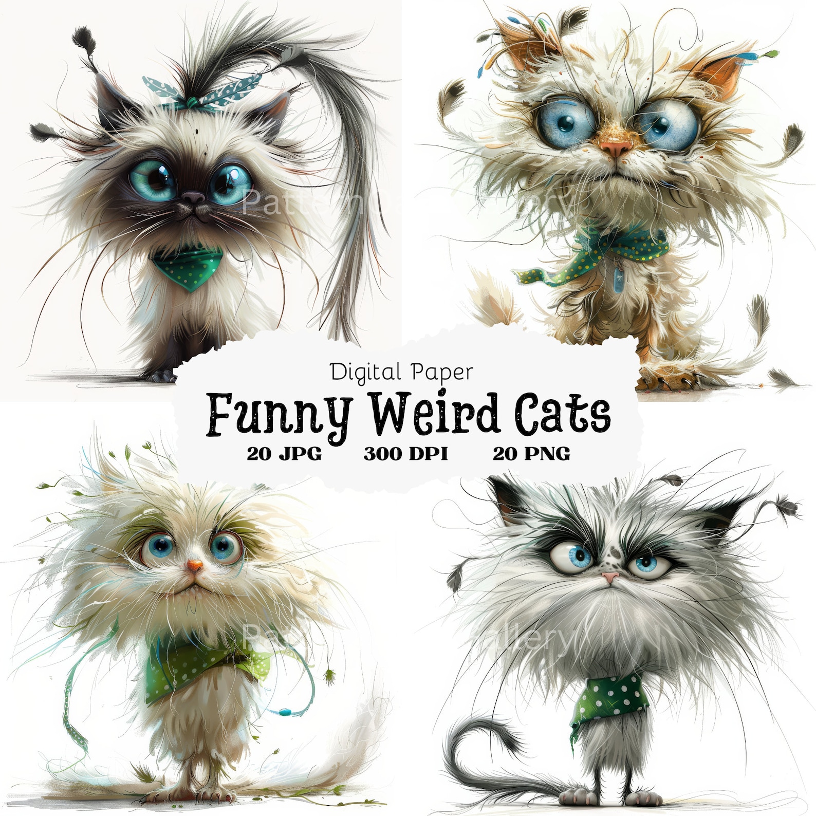 20 Quirky Cat Clip Art, Funny Cat Images, Cat Clipart, Printable ...