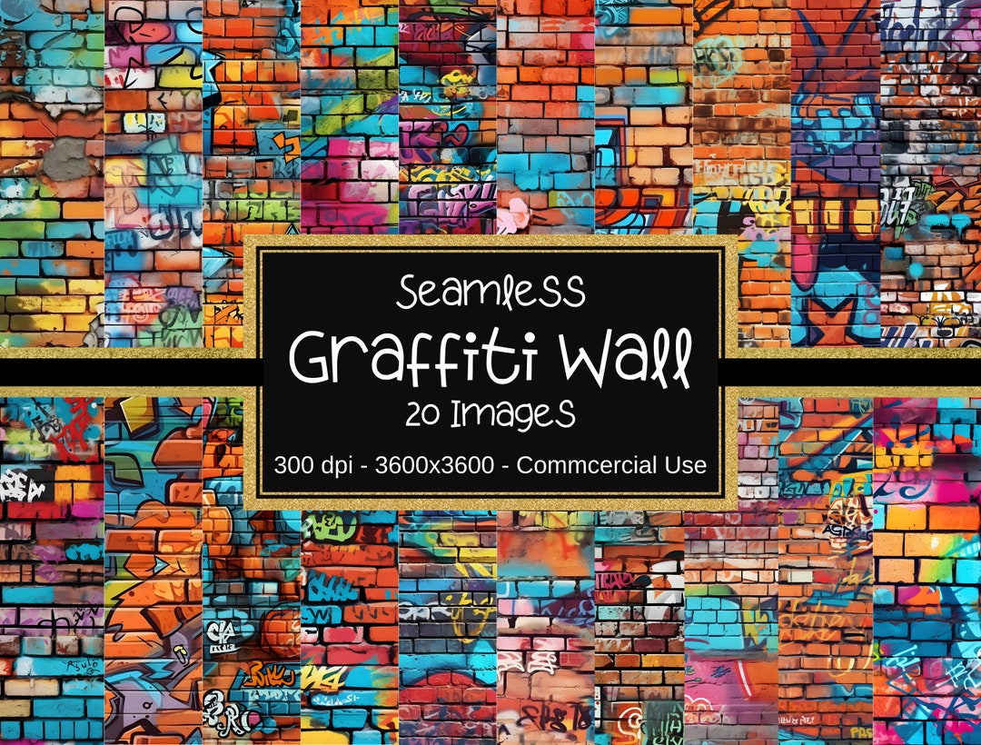 Graffiti Wall Colorful Background, Digital Paper, Distressed Textures ...