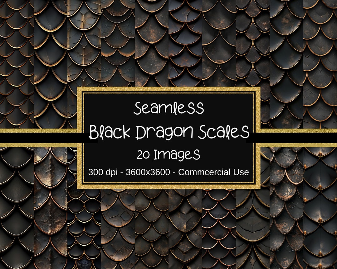 Dragon Scales Seamless Digital Paper, Black Bronze Dragon Scales ...