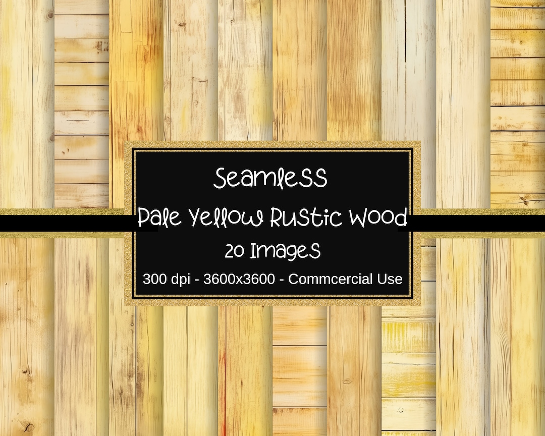 Pale Yellow Wood Textures Digital Paper, Seamless Rustic Wood Digital ...