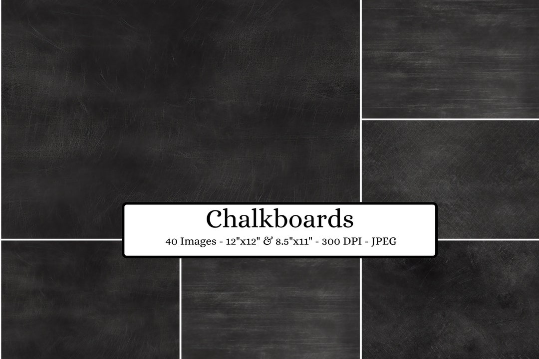 Chalkboard Digital Paper, Blackboard Backgrounds, 12"x12" and 8.5"x11 ...