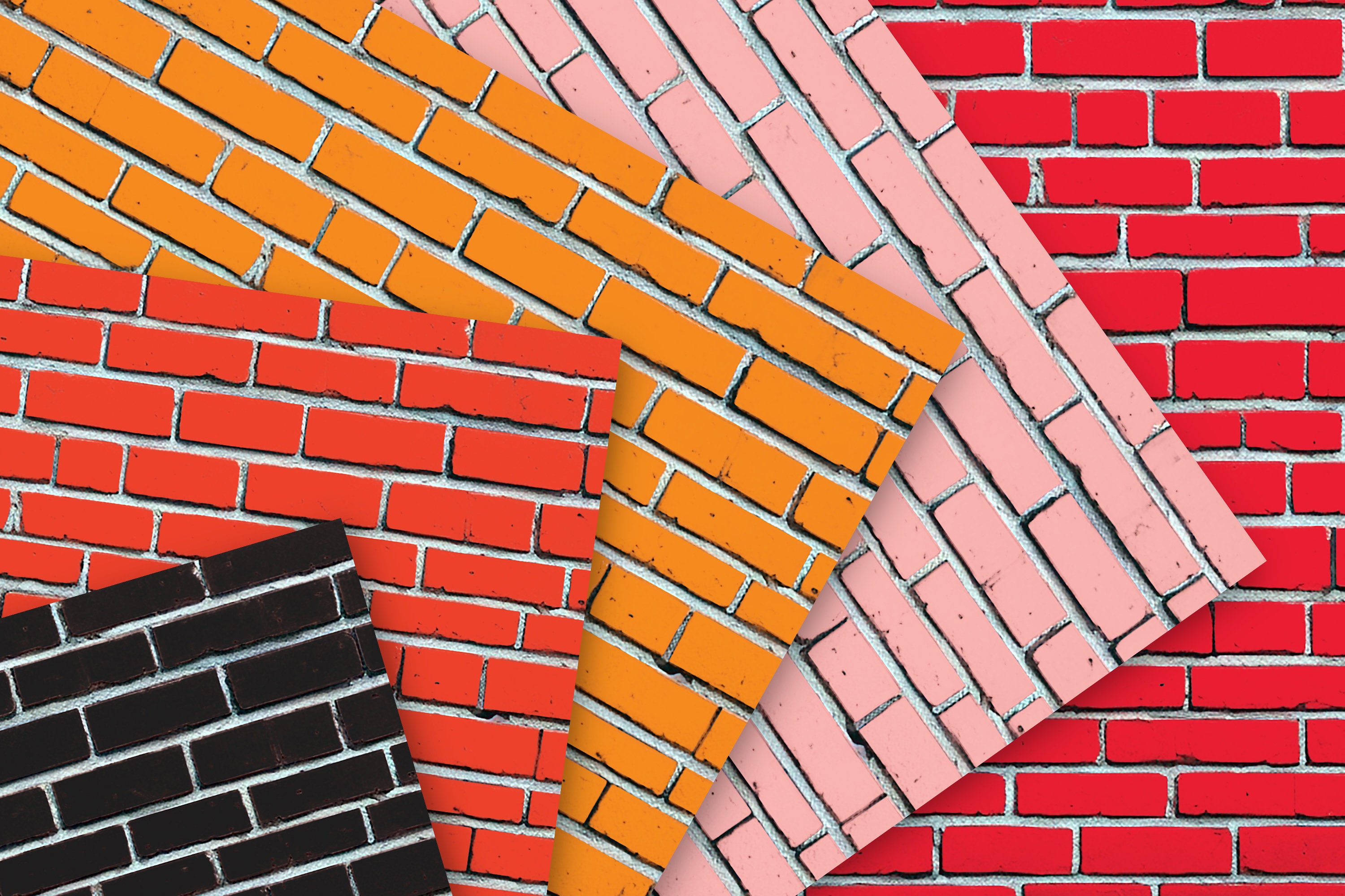 100 Bricks Digital Papers, Commercial, Brick Pattern Digital Papers ...