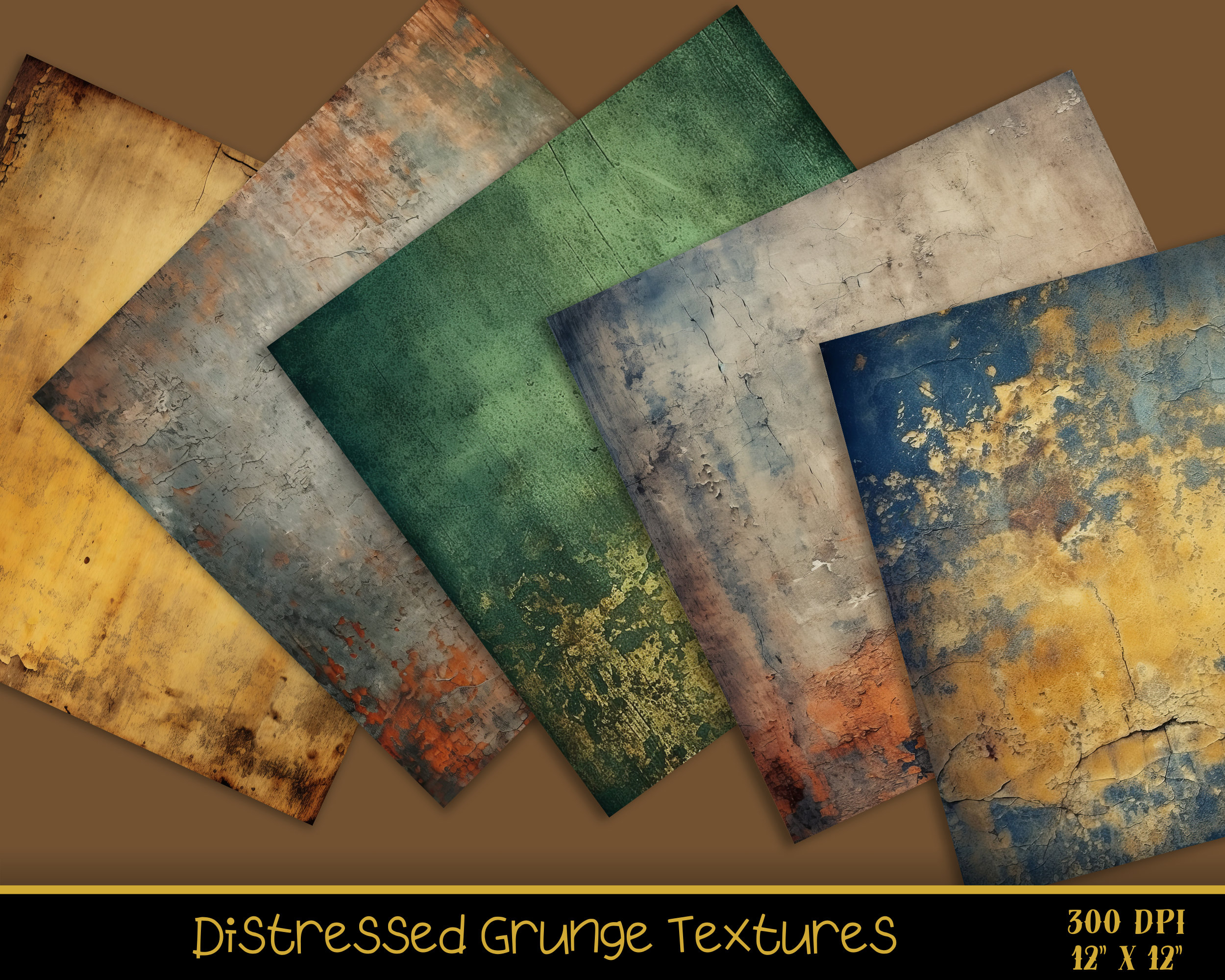 Grunge Texture Digital Paper, Distressed Pages, Grunge Backgrounds ...
