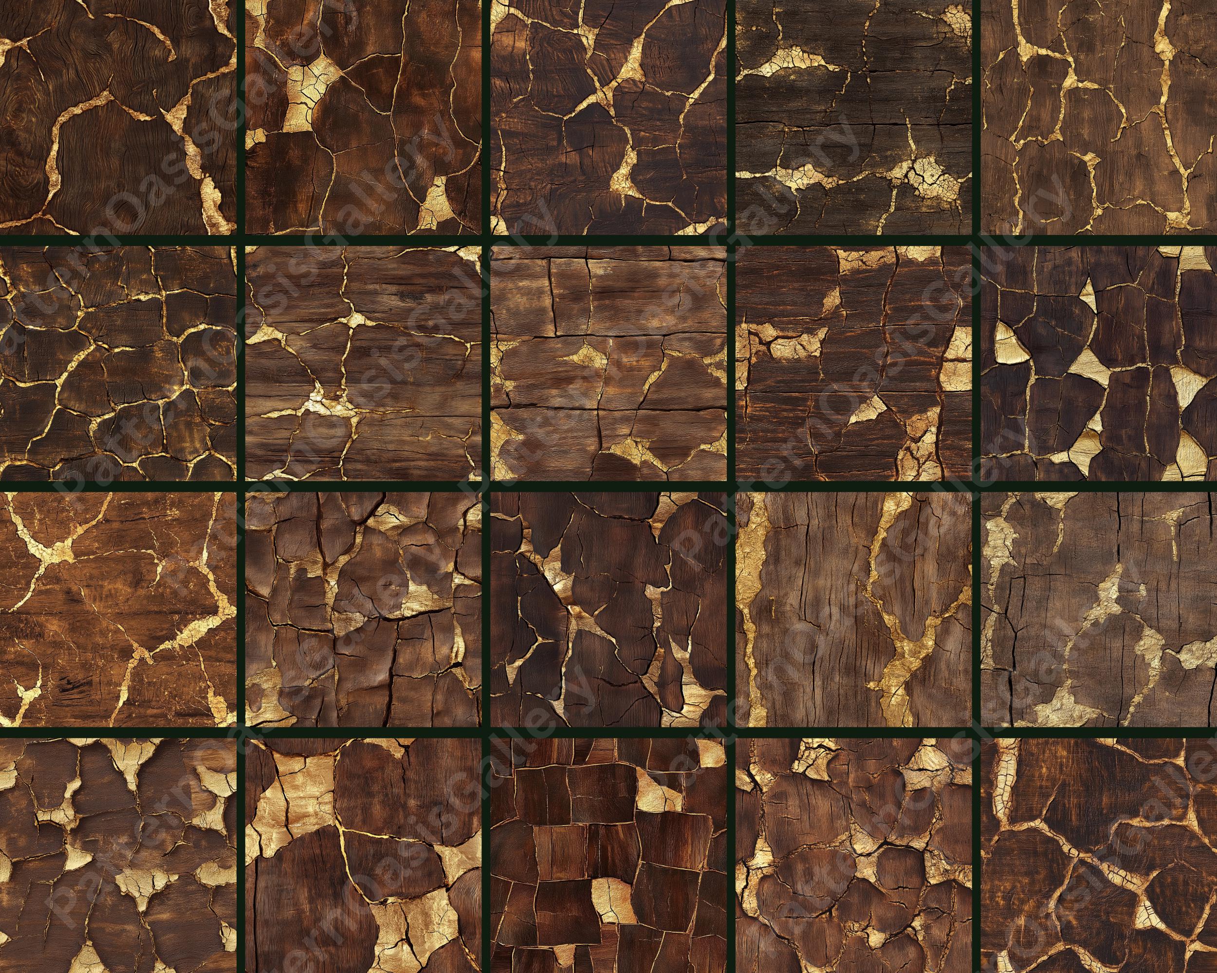 Kintsugi Wood Texture Seamless Digital Paper, Kintsugi Inspired ...