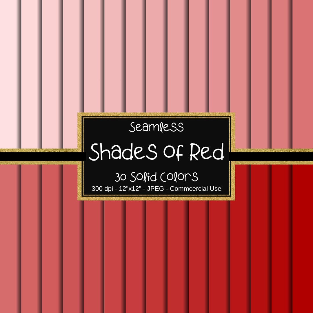 Shades of Red Solid Color Digital Paper Pack, Solid Background, Base ...