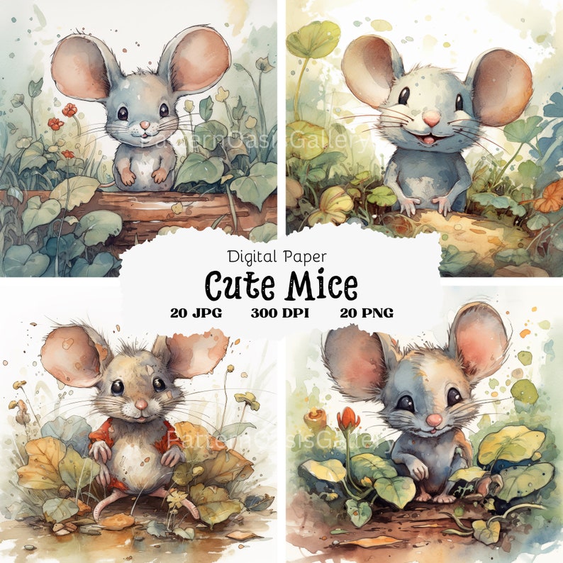 20 Cute Mice Clipart, Mouse Clipart, Cute Mice Images, 20 Mouse Designs ...