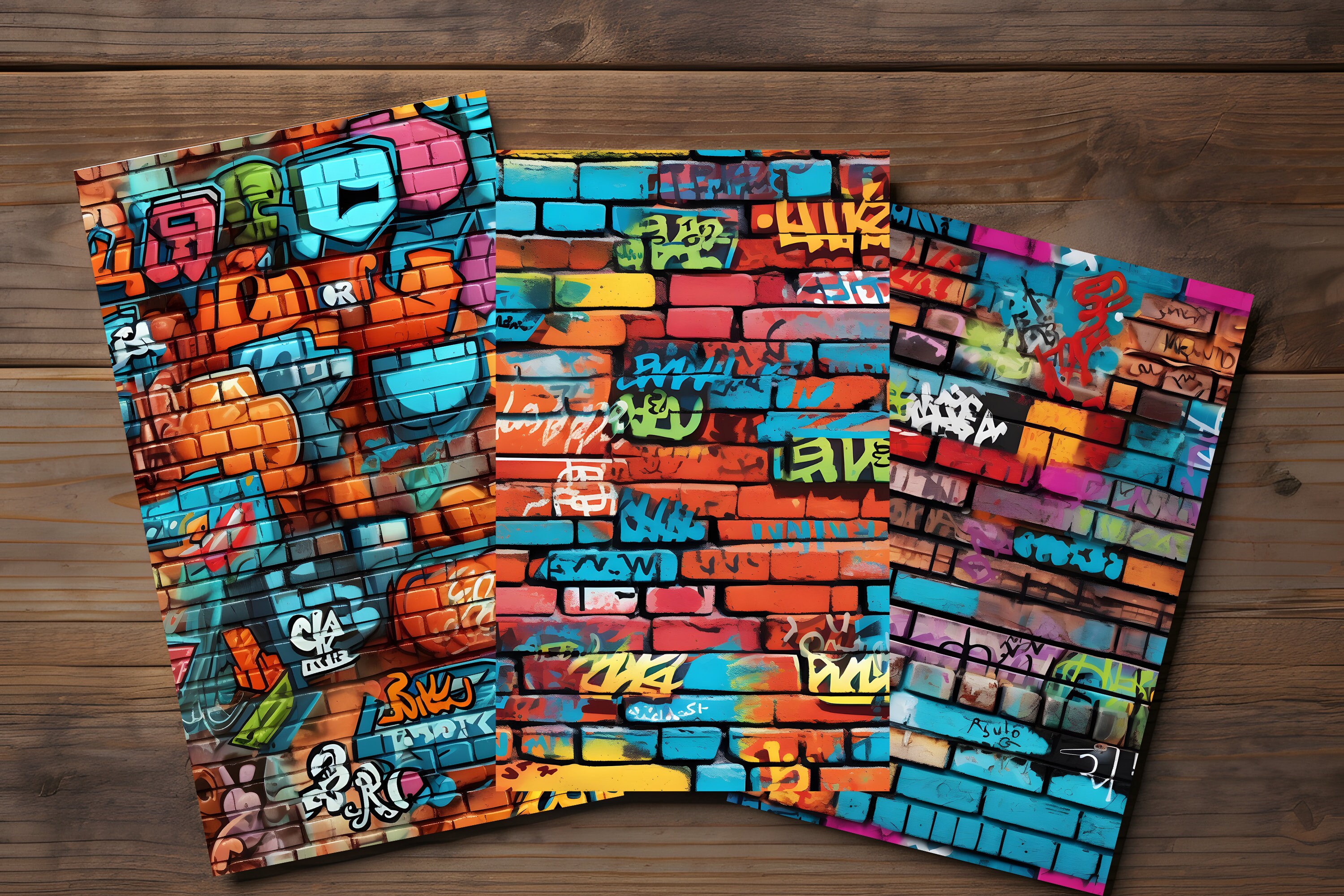 Graffiti Wall Colorful Background, Digital Paper, Distressed Textures ...