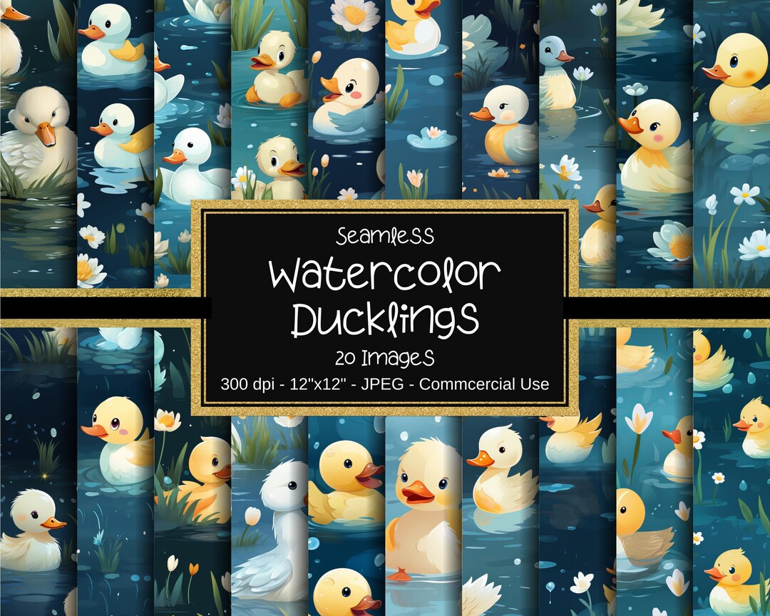 Ducklings Seamless Digital Paper, 12"x12", 20 Images, Scrapbooking ...