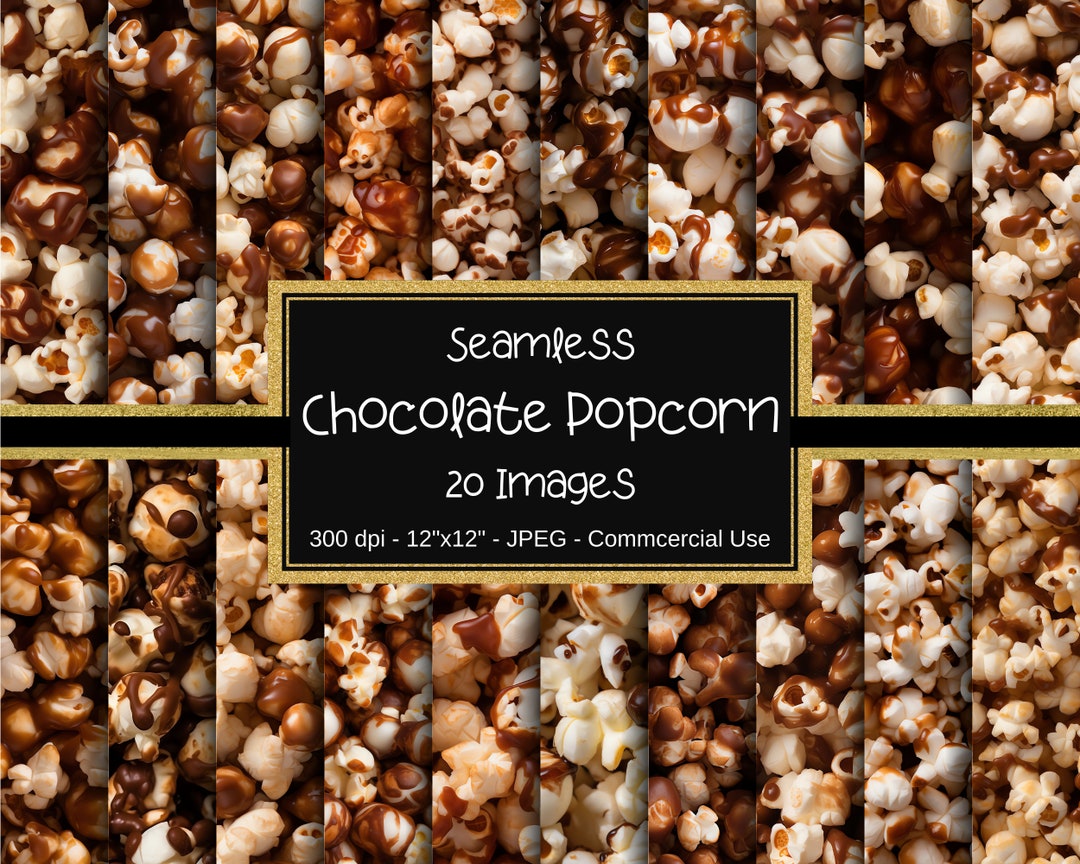 Seamless Chocolate Popcorn Digital Papers Commercial Use, Instant ...