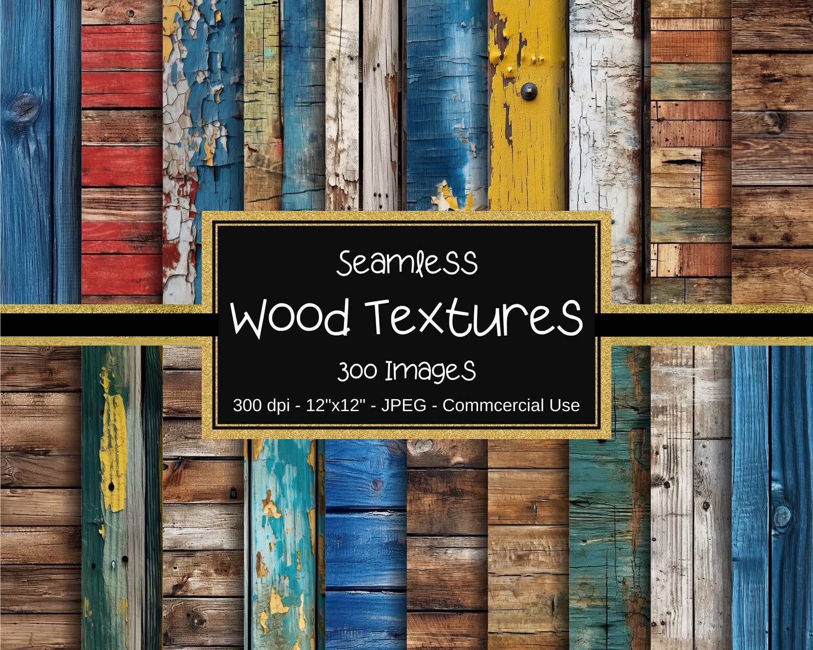 300 Wood Texture Seamless Patterns, Shabby Chic Distressed Wood Plank ...
