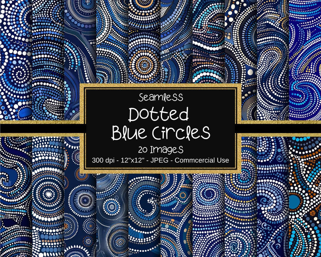 Dotted Circles Seamless Digital Paper, Seamless Circles Pattern, 12"x12 ...