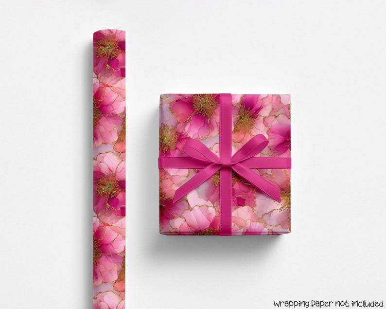 Pink Floral Digital Paper Bundle, Seamless Alcohol Ink Flower Patterns ...