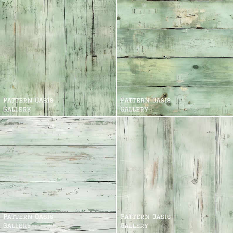 Pale Green Wood Textures Digital Paper, Seamless Rustic Wood Digital ...