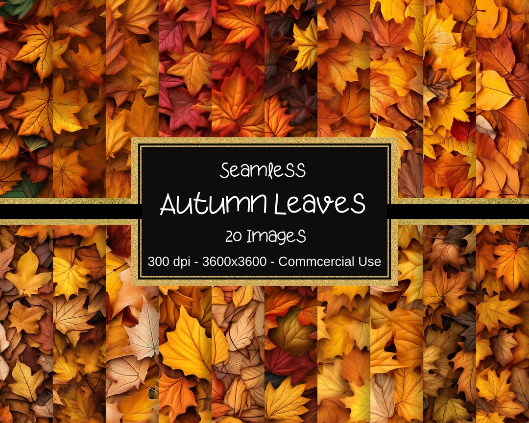 Autumn Leaves Seamless Paper, Fall Scrapbook Backgrounds (digital ...