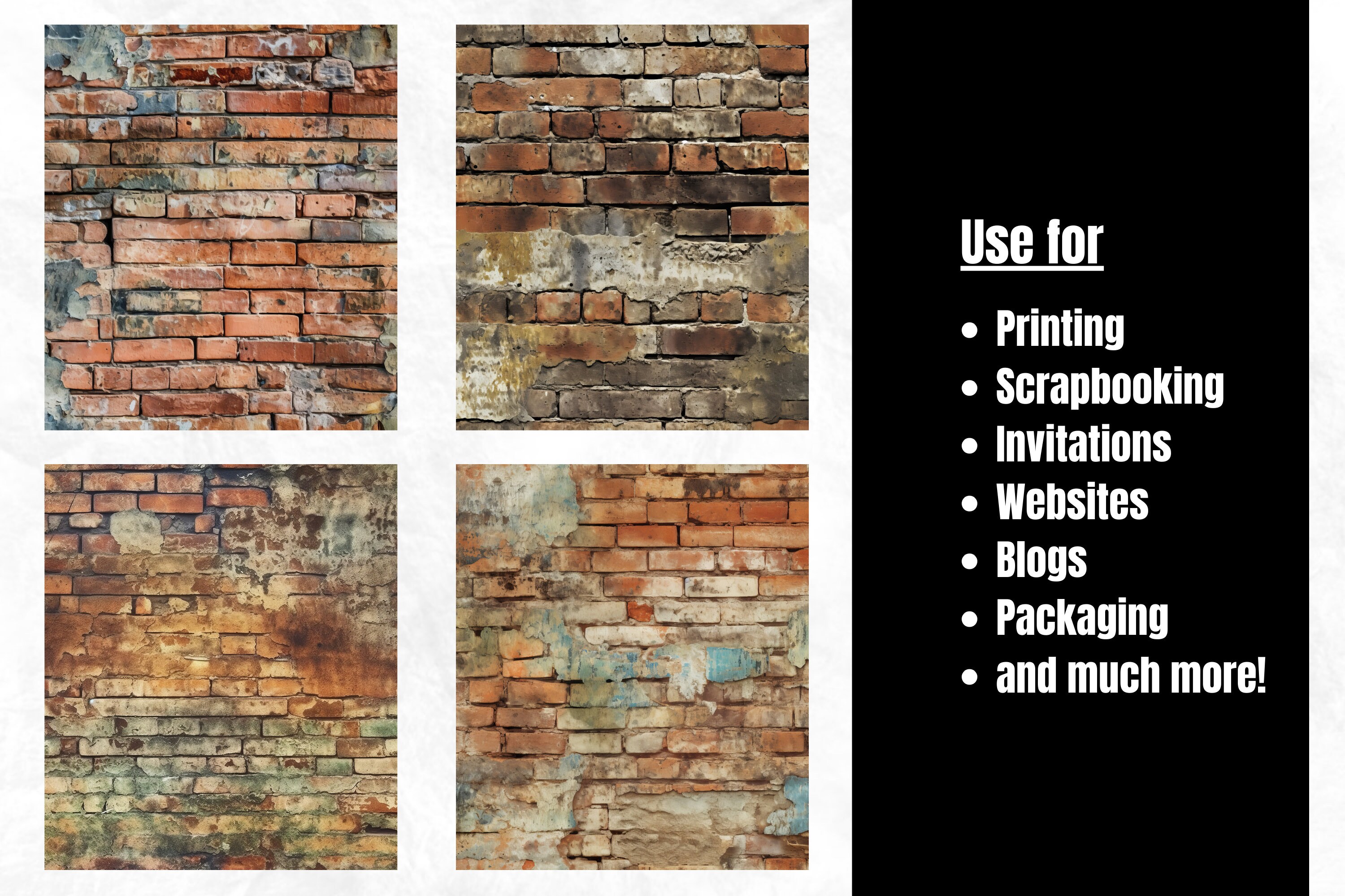 Aged Brick Wall Background, Digital Paper, Distressed Textures, Old ...
