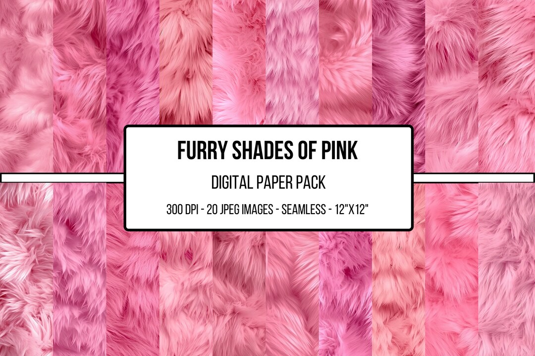 Luxury Pink Fur Digital Paper, 20 Seamless Faux Fur Textures Digital ...