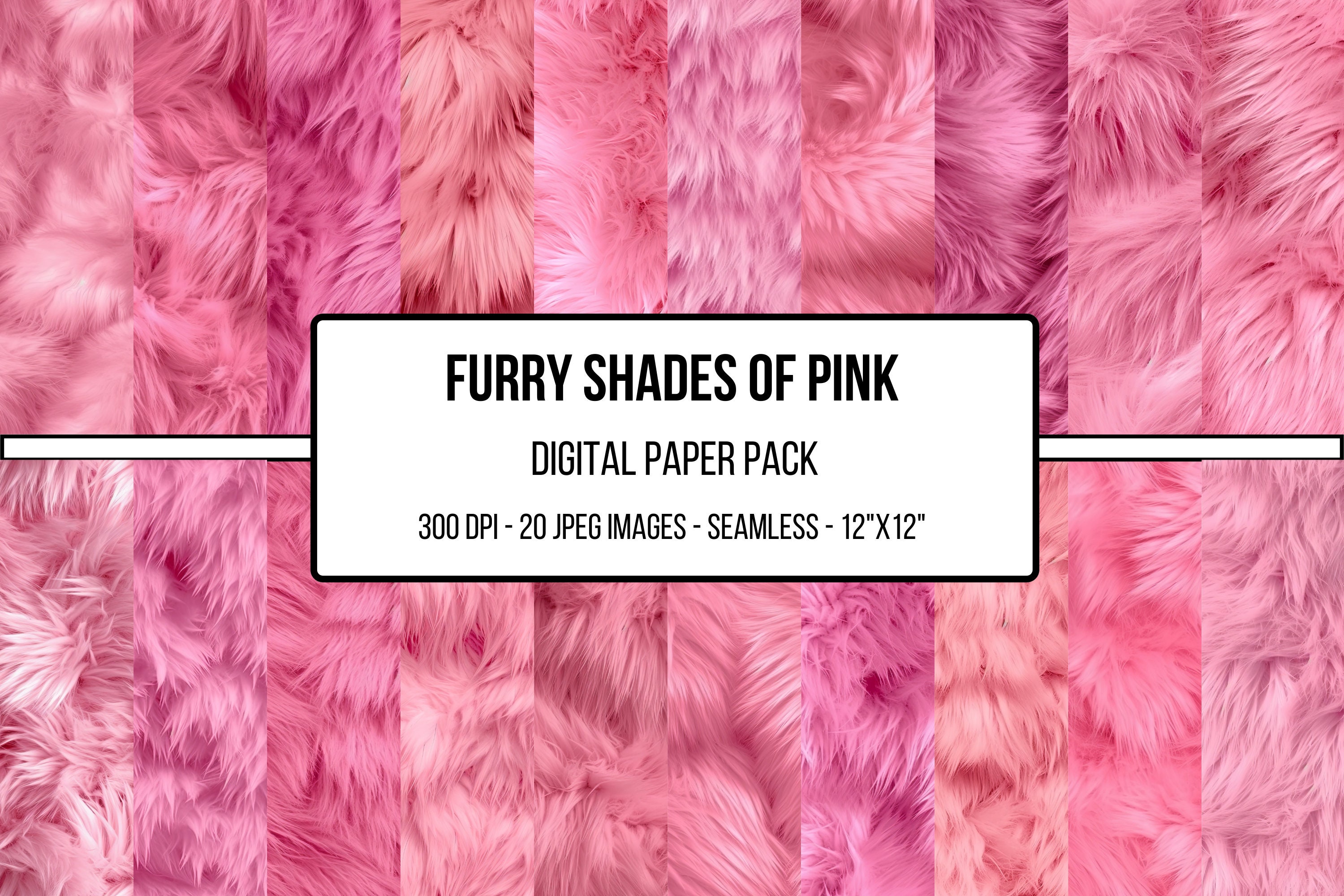 Luxury Pink Fur Digital Paper, 20 Seamless Faux Fur Textures Digital ...