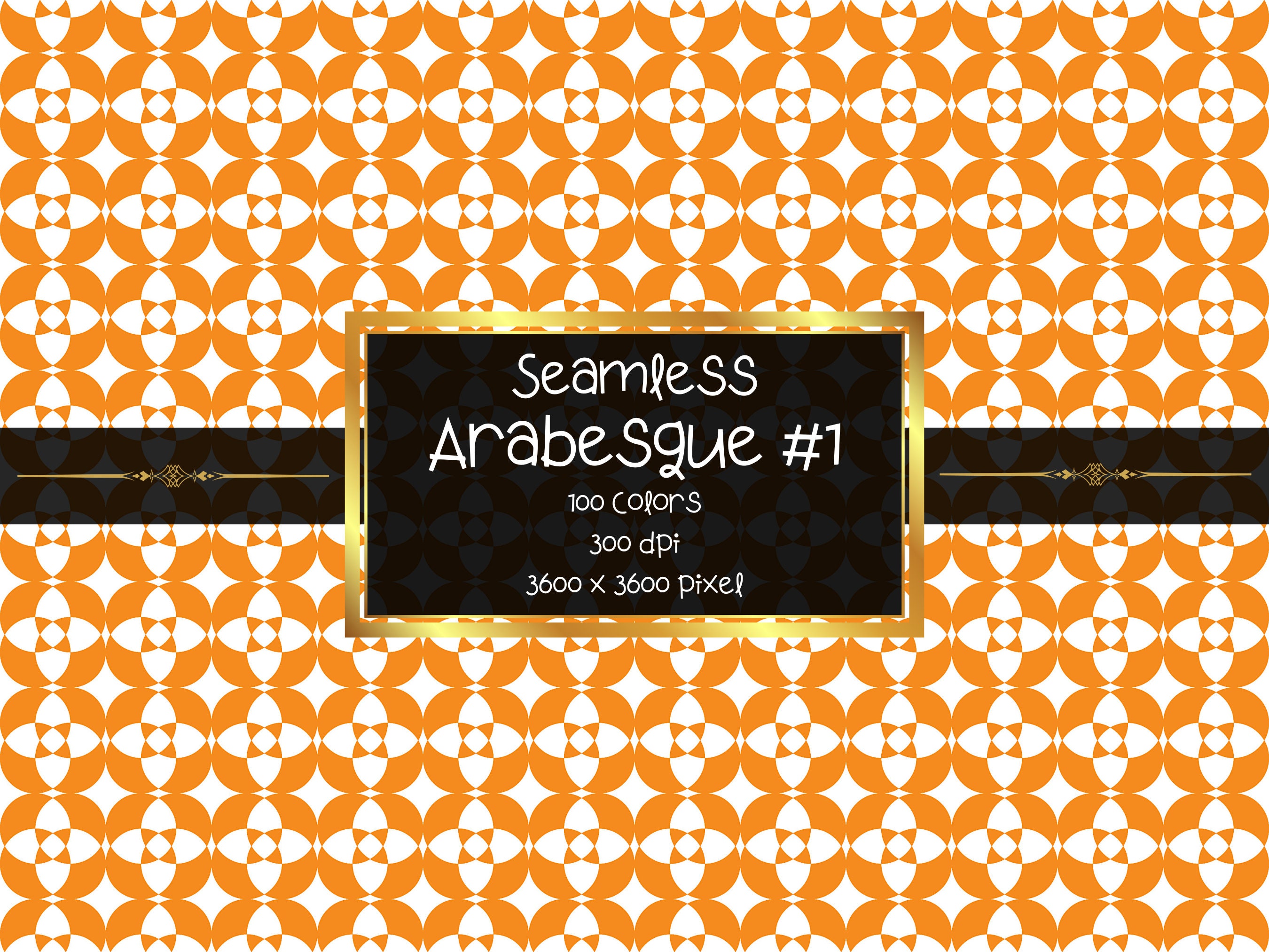 100 Arabesque Seamless Digital Paper, 100 Colors, Scrapbook Papers ...