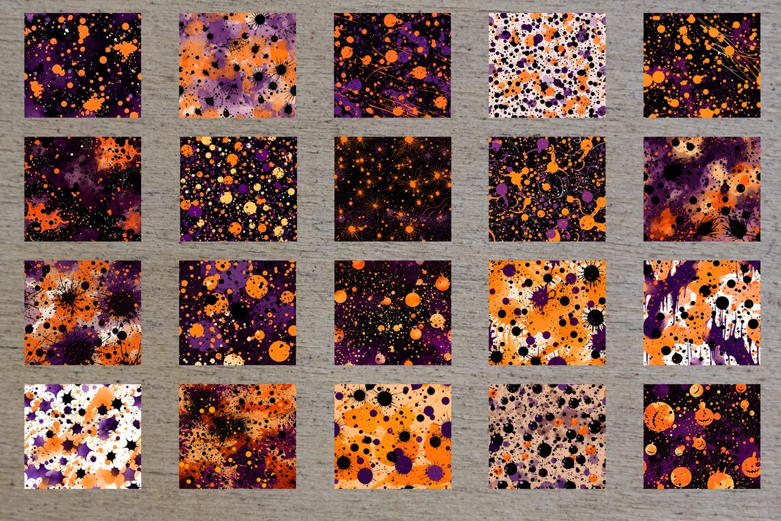 Halloween Splatter Abstract Digital Papers 20 Seamless - Etsy