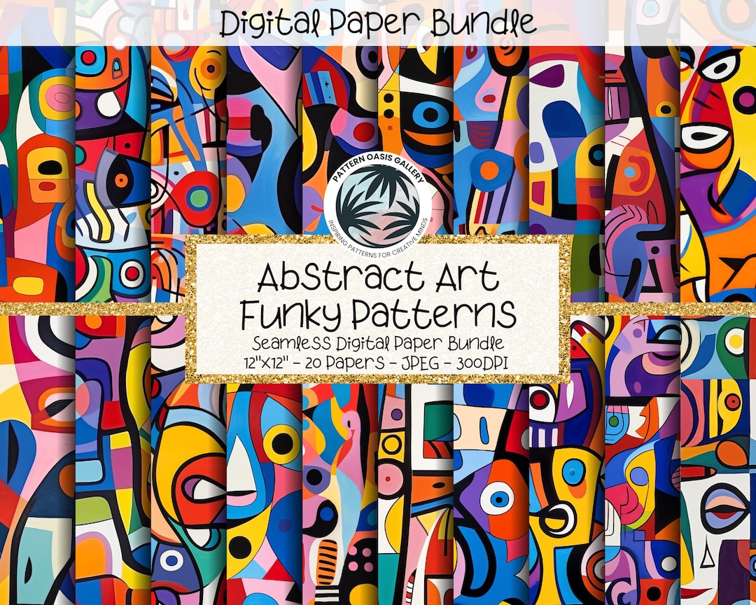 Funky Abstract Art, Seamless Digital Paper Set (digital Download) - Etsy