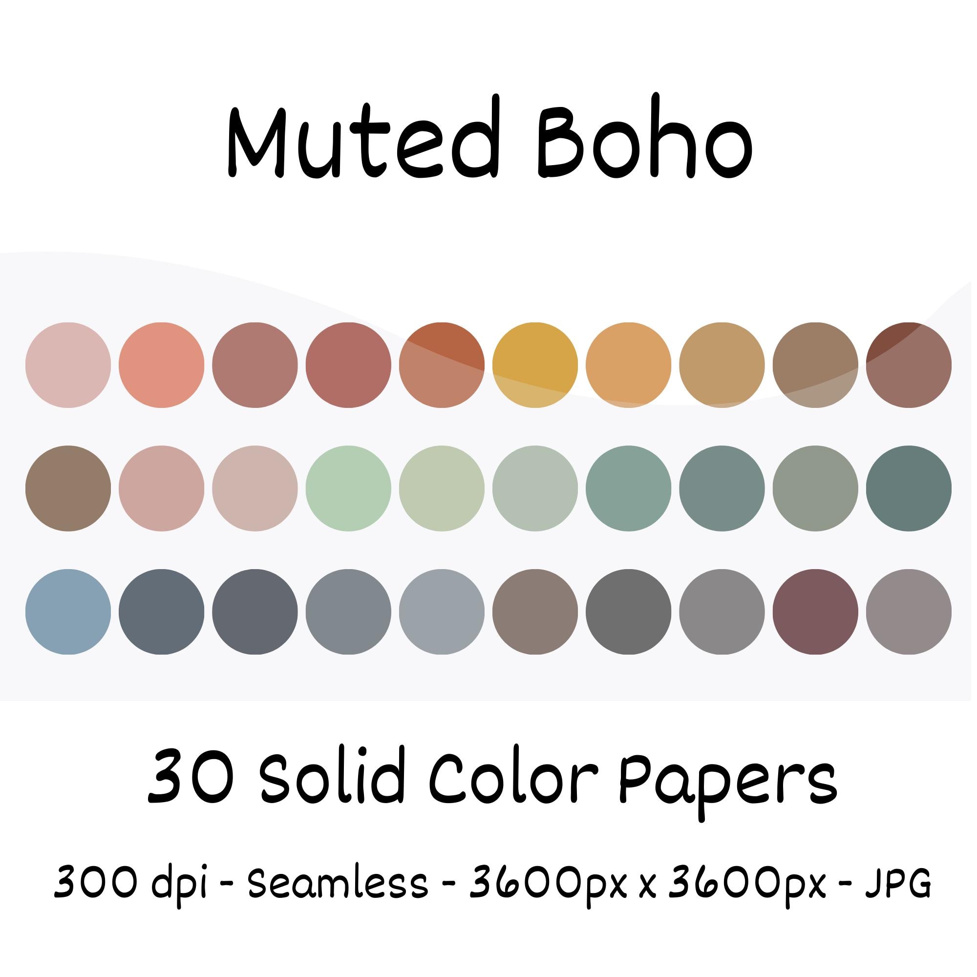 Muted Boho Digital Paper Pack, Base Digital Paper, Printable Solid Boho ...