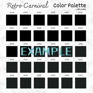 Retro Carnival Digital Color Palette, iPad Procreate, Adobe Photoshop ...