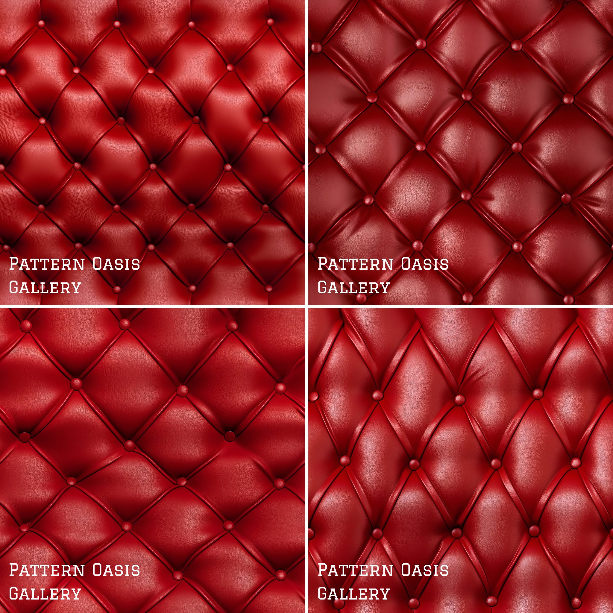 Leather Tufting Digital Paper, Shades of Red, Tufted Digital Paper ...