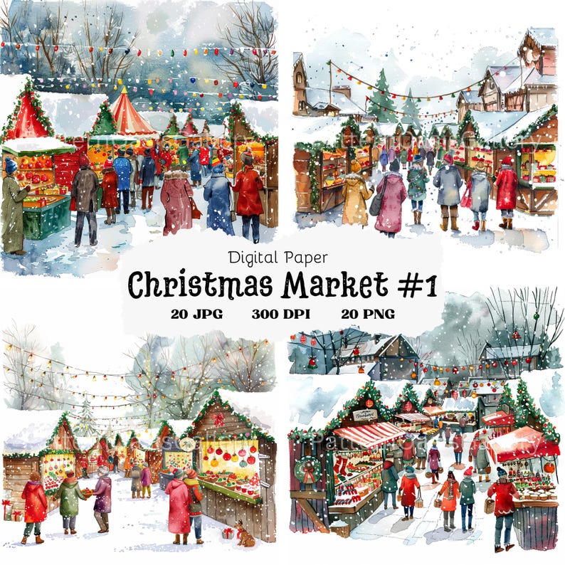 20 Christmas Market Clipart, Winter Market Images, Christmas Market ...