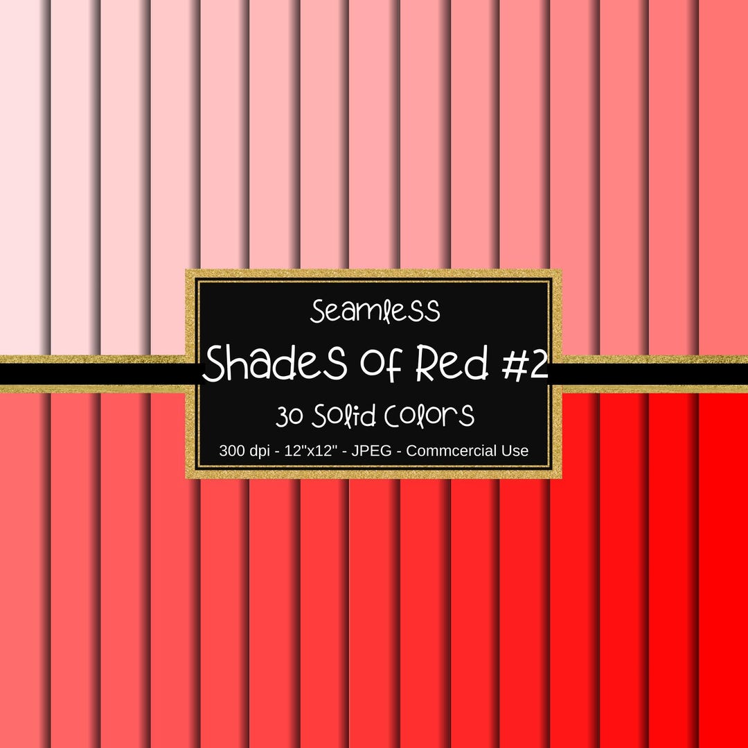 Shades of Red Solid Color Digital Paper Pack, Solid Background, Base ...