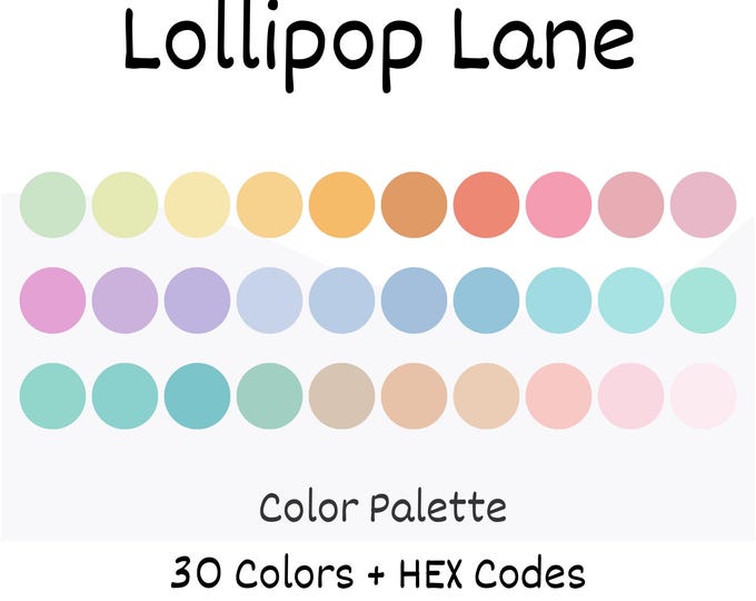Pastel Color Palette, Hex Codes, Rgb Codes, Procreate Swatches ...