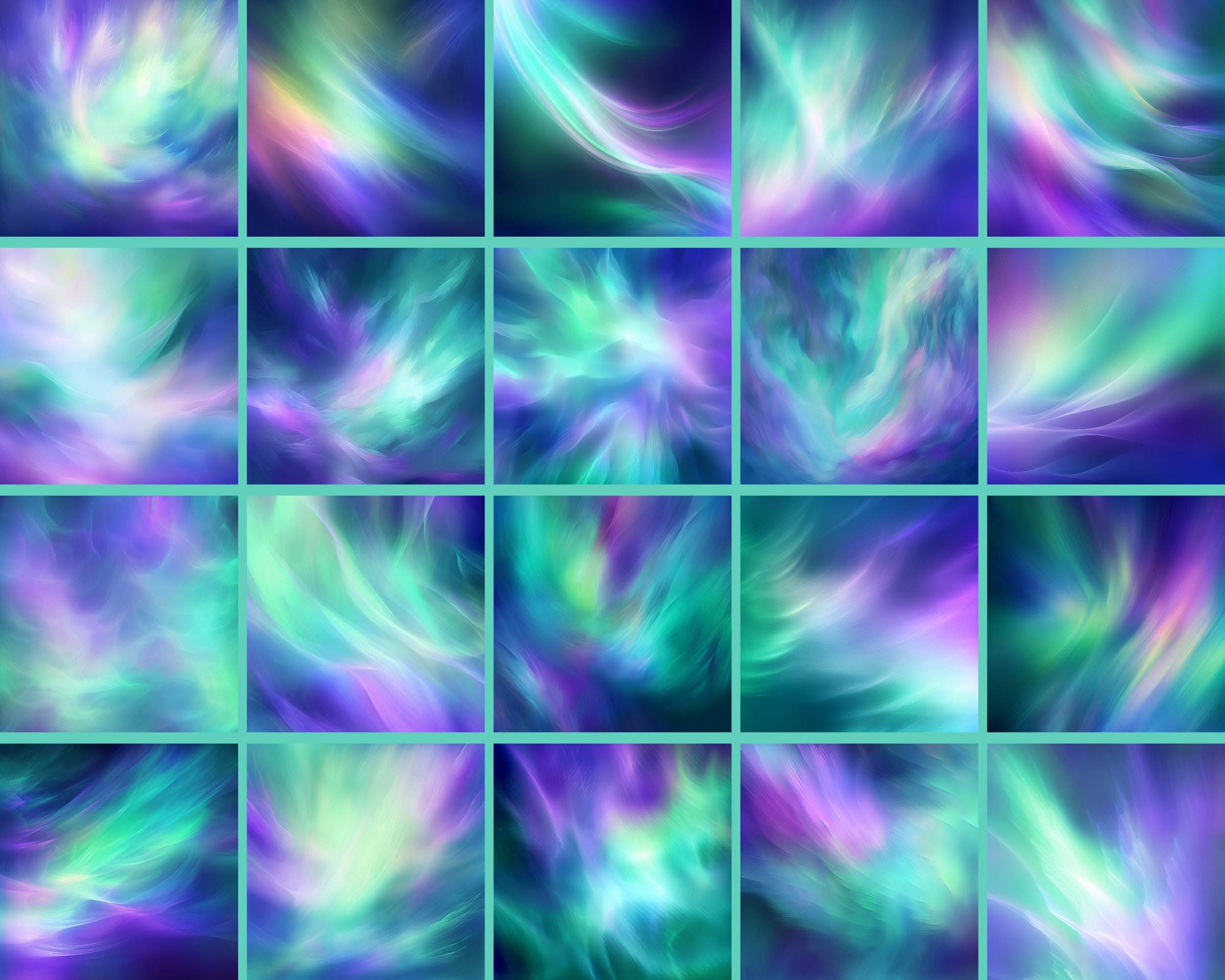 Northern Lights Digital Paper, Northern Lights Backgrounds, Aurora ...