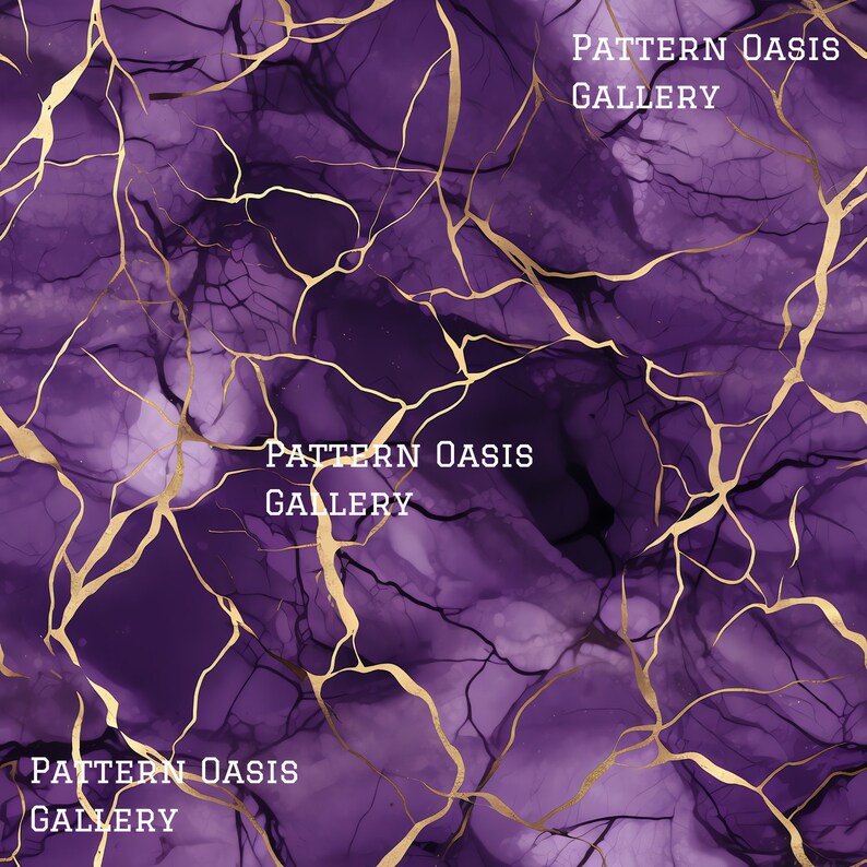Purple and Gold Marble Seamless Digital Paper, Purple Marble Textures ...