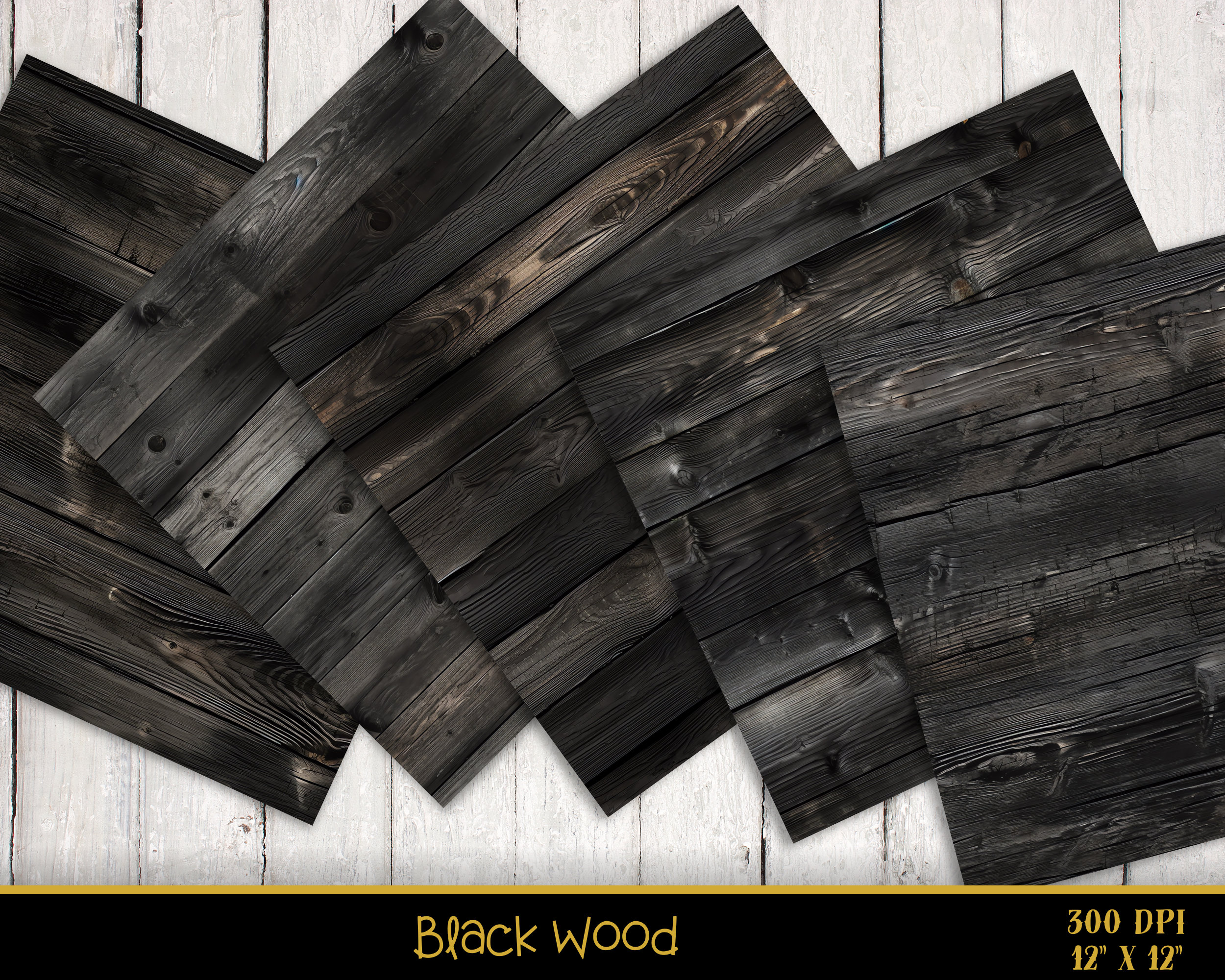 Black Wood Textures Digital Paper, Seamless Rustic Wood Digital Paper ...