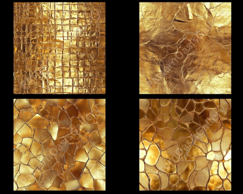 Gold Textures Seamless Digital Paper, Abstract Golden Patterns, Gold ...
