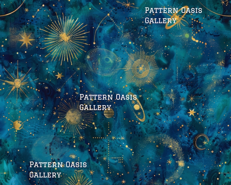 Celestial SEAMLESS Digital Paper, Celestial Junk Journal Paper Pack, Celestial Scrapbook Paper ...