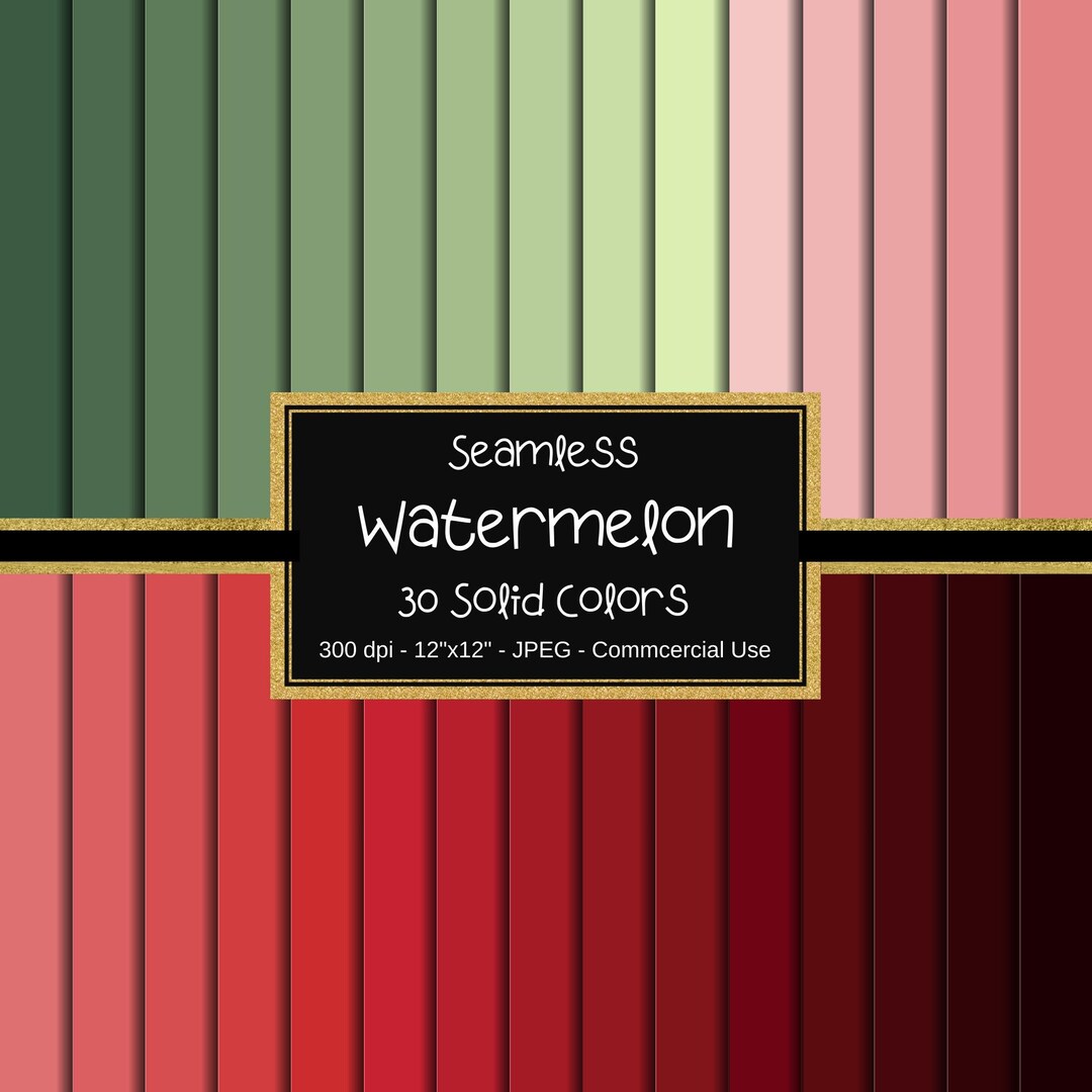 Watermelon Solid Color Digital Paper Pack, Solid Background, Base ...
