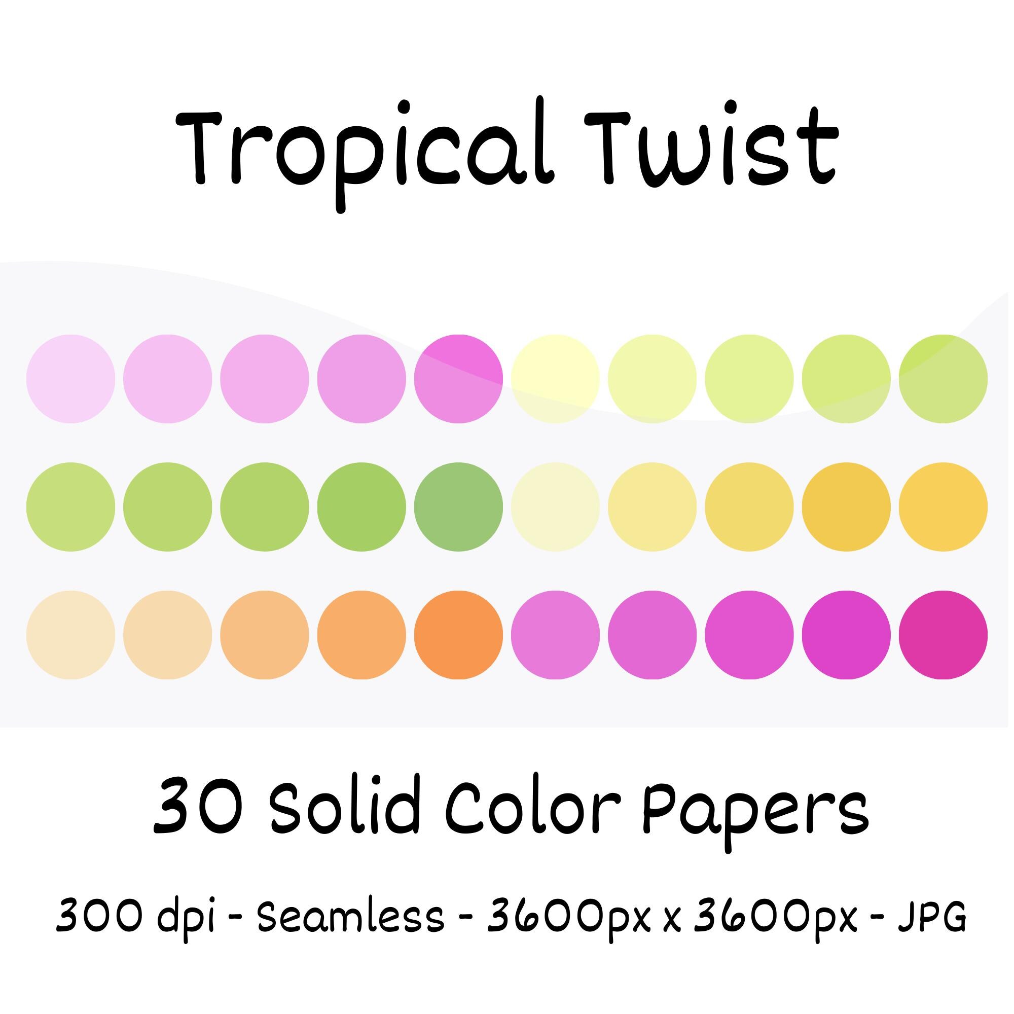 Tropical Twist Solid Digital Paper Pack, Solid Background, Base Digital ...